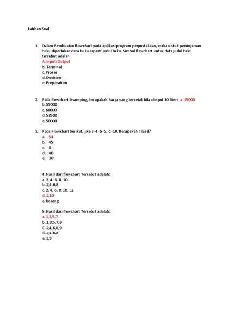 Latihan Soal Flowchart Dan Algoritma Pdf