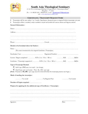 Fillable Online Transcript Request Form Fax Email Print PdfFiller