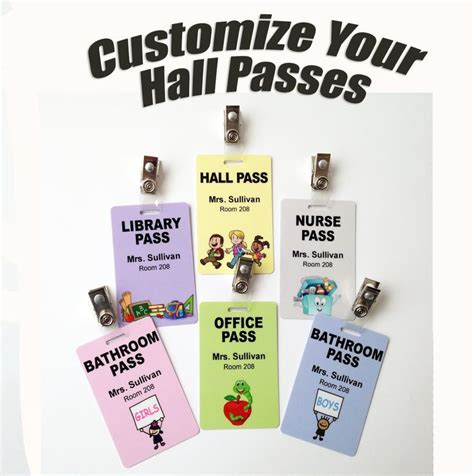 Classroom Passes Bathroom Pass Hall Pass
