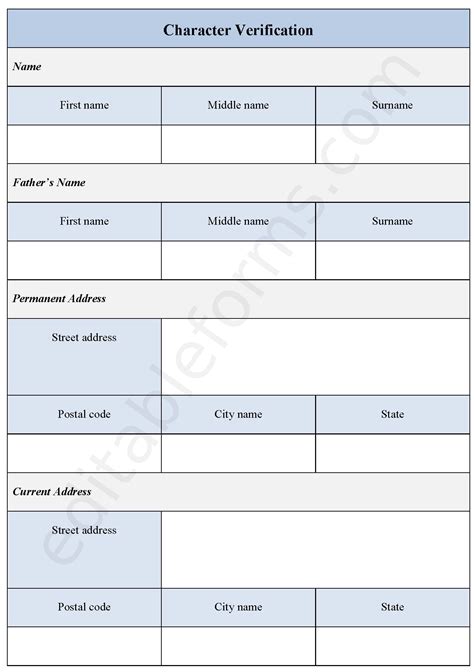 Character Verification Form Editable Pdf Forms