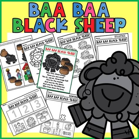 Baa Baa Black Sheep Nursery Rhyme Activity Unit Worksheets Tpt