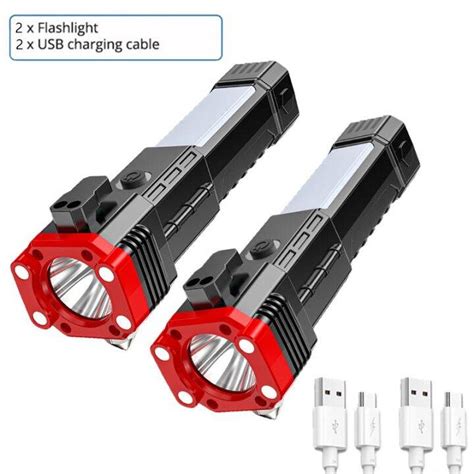 ไฟฉายในรถยนต์ไฟฉาย Led Cob ทรงพลังพร้อมแม่เหล็กค้อนทุบกระจกแรงสูงไฟโคม