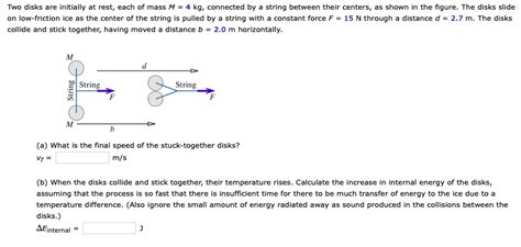Two Disks Are Initially At Rest Each Of Mass M Connected By String