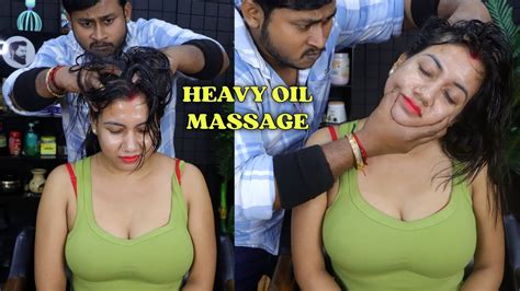 Heavy Oil Head Massage With Coconut Oil Hair Scratching And Neck