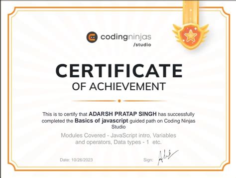 Adarsh Pratap Singh On Linkedin Javascript Fundamentals Certified By