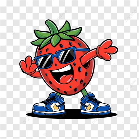 Anthropomorphic Strawberry Character T Shirt Design Strawberry