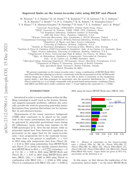 Pdf Improved Limits On The Tensor To Scalar Ratio Using Bicep And Planck