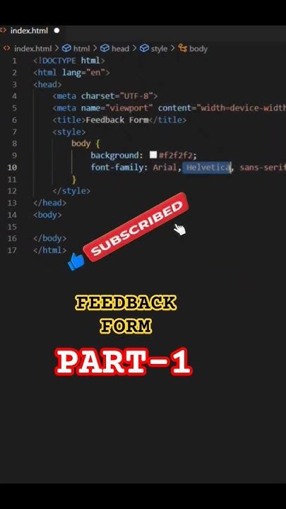 Feedback Form Html And Css Coding Website Frontend Shorts Trending Viral Part1 Youtube