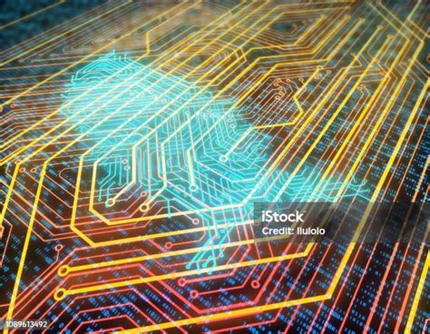 회로 보드는 미국의 지도 이루어진 전자 네트워크 기술 데이터 전송 및 저장 3차원 형태에 대한 스톡 사진 및 기타 이미지 3차원 형태 Cpu 가상현실 Istock