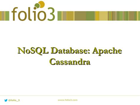 Nosql Database Apache Cassandra Ppt
