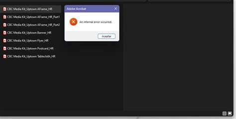 Solved Acrobat An Internal Error Occurred When Using Wind Adobe