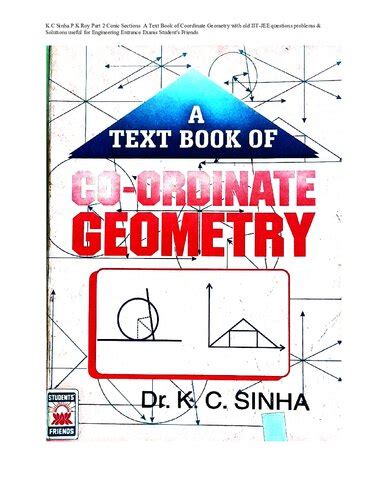 Part 2 Conic Sections Text Book Of Coordinate Geometry With Old Iit Jee Questions Problems