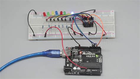 Lesson 6 Eight Led With 74hc595 Youtube