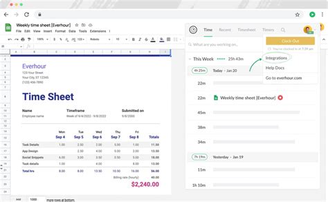 Google Sheets Time Tracking By Everhour Try For FREE
