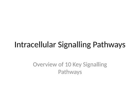 Intracellular Signalling Pathways Pptx