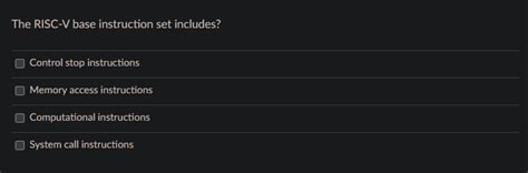 Solved The RISC V Base Instruction Set Includes Control Chegg Com