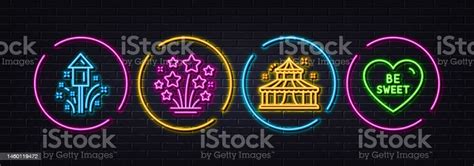 Fireworks Circus And Fireworks Stars Minimal Line Icons For Web