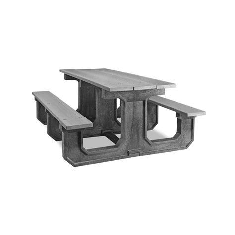 Recycled Rectangle Plastic Commercial Picnic Table 8ft Park Elements