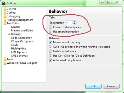 indent options don t allow tabs to differ from indent size · issue 440 · icsharpcode