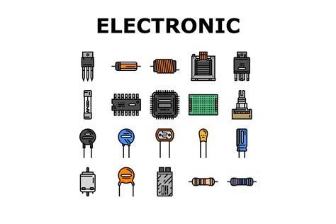 Electronic Component Circuit Chip Icons Graphic By Stockvectorwin