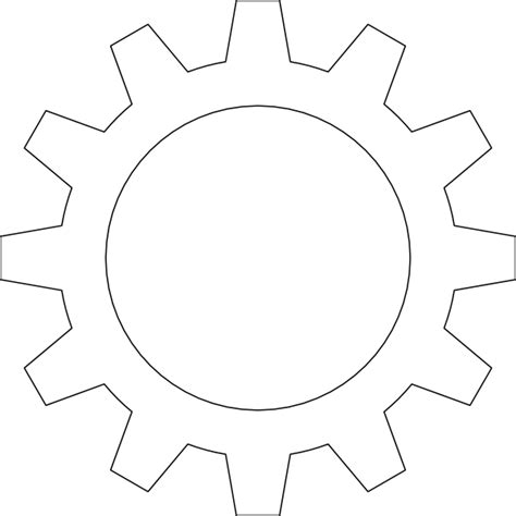 Black Outlined Cog Wheel Clip Art At Vector Clip Art Online