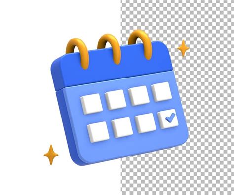 3d рендеринг синего желтого простого календаря с датой и временем для дизайна пользовательского