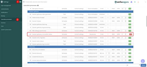 configure the execution range of session gateway connection status