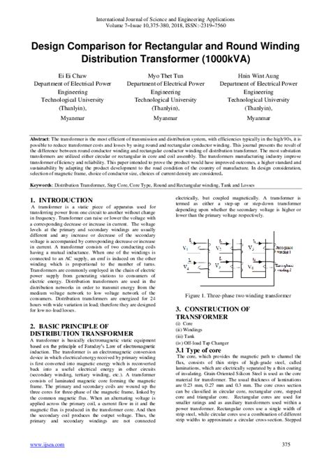 Pdf Design Comparison For Rectangular And Round Winding Distribution