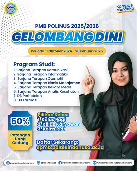 Info Pmb Penerimaan Mahasiswa Baru Politeknik Indonusa Surakarta