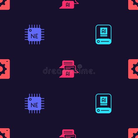 Set Artificial Intelligence Ai Processor Cpu Chat Bot And Computer