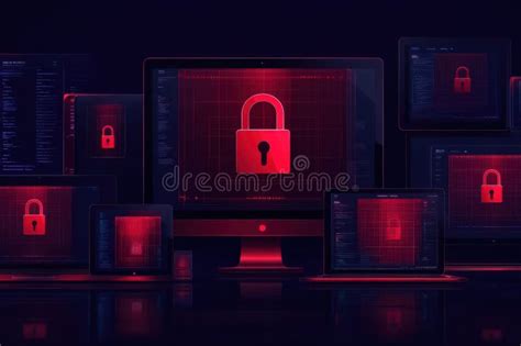 Cybersecurity Measures In Action Protecting Devices From Threats In A Digital Environment Stock