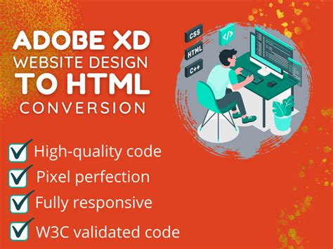 Adobe XD Website Design To HTML Conversion Upwork