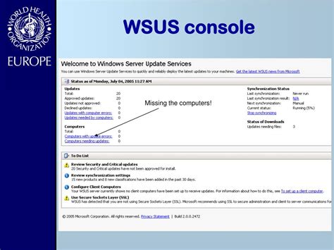 PPT WSUS Windows Update Services PowerPoint Presentation Free
