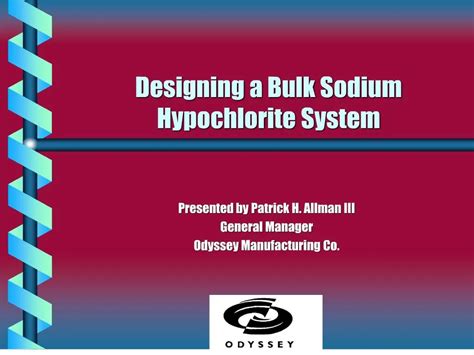 Ppt Designing A Bulk Sodium Hypochlorite System Powerpoint Presentation Id 190021