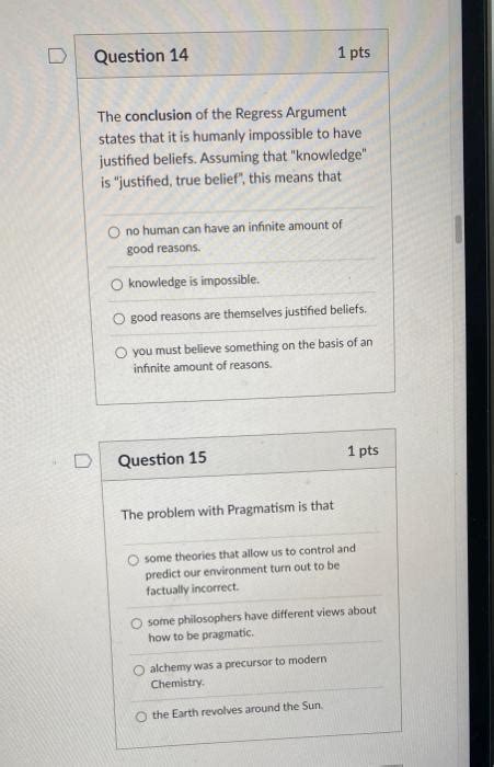 the conclusion of the regress argument states that it
