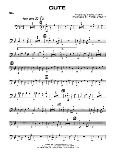Cute String Bass By Michael Story Jazz Ensemble Digital Sheet