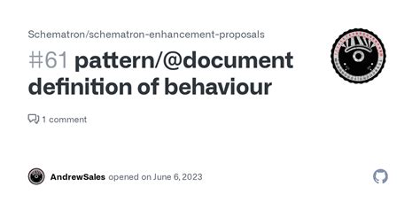 pattern documents definition of behaviour · issue 61 · schematron schematron enhancement