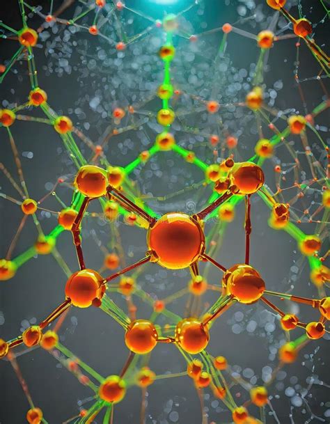 Intricate Network Of Interconnected Orange And Green Spheres Forming A Complex Molecular