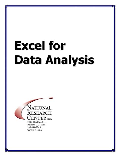 Excel Handbook Pdf Spreadsheet Data Analysis