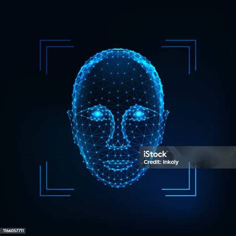 생체 인식 사람 식별 얼굴 인식 개념 미래의 낮은 다각형 인간의 얼굴 사람 얼굴에 대한 스톡 벡터 아트 및 기타 이미지 사람 얼굴 사람 같은 얼굴 안면 인식 기술