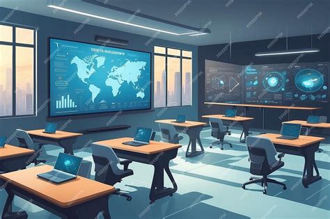 Premium Photo The Evolution Of Smartboards Interactive Displays In The Futuristic Classroom