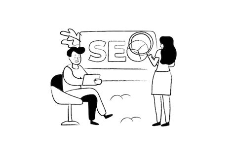 Premium Vector Seo Concept With People Scene In The Flat Line Cartoon Design Seo Specialists