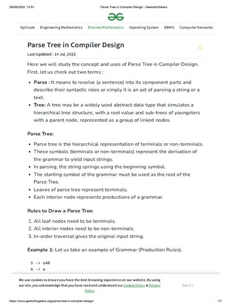 Parse Tree In Compiler Design Pdf Parsing Theoretical Computer Science