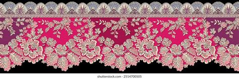 Picture Pink Purple Boader Pattern On Stock Illustration 2514700505 Shutterstock