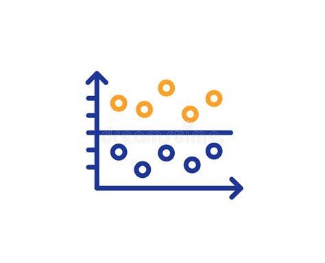 dot plot graph line icon presentation chart sign vector stock vector