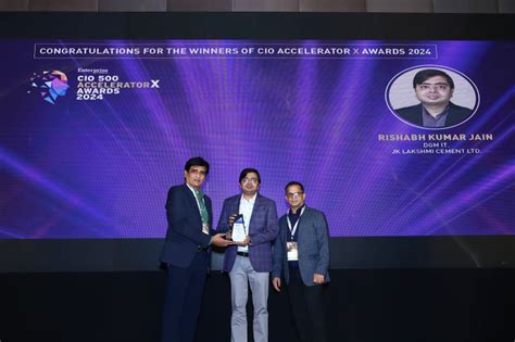 Rishabh Jain On Linkedin I Am Happy To Receive Cio Accelerator X Award 2024 In Manufacturing