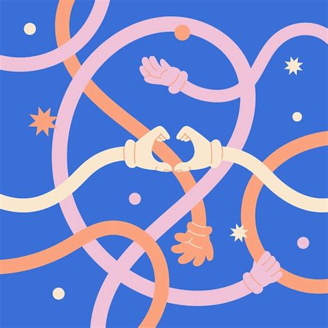 Premium Vector Illustration Hand Loop Groovy In Flat Design