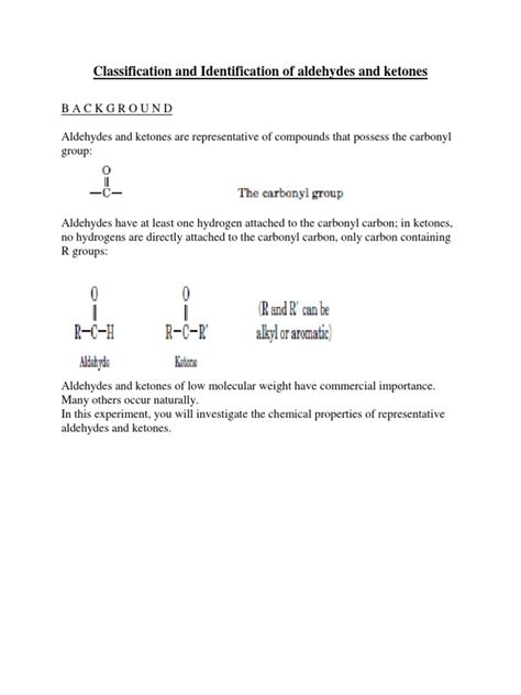 Classification And Identification Of Aldehydes Download Free Pdf Aldehyde Ketone
