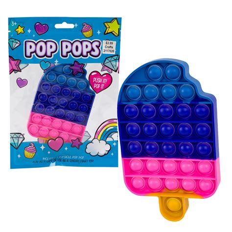 Wholesale Bubble Popper Popsicle Toy Blue Purple Pink