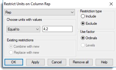 Restrict By Numeric Value Genstat Knowledge Base
